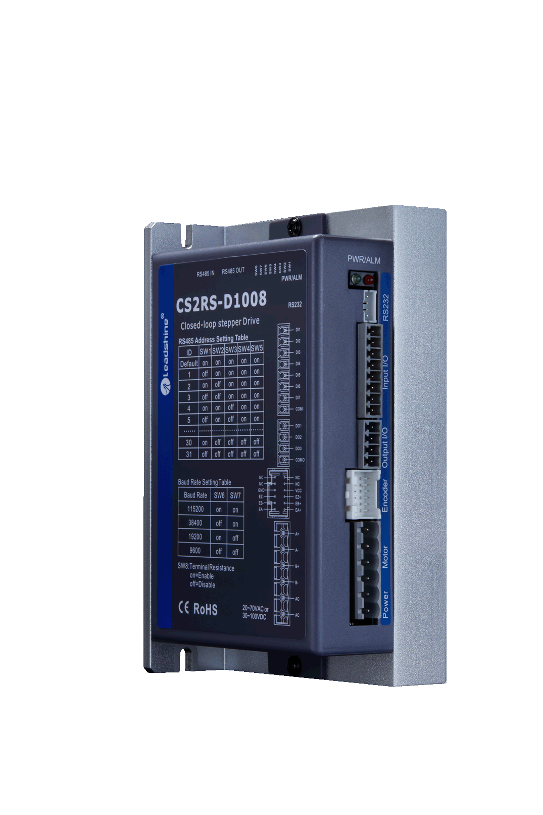 CS2RS-D1008 - Leadshine Modbus stepper driver - 100V/8A - Closed loop | Soprolec